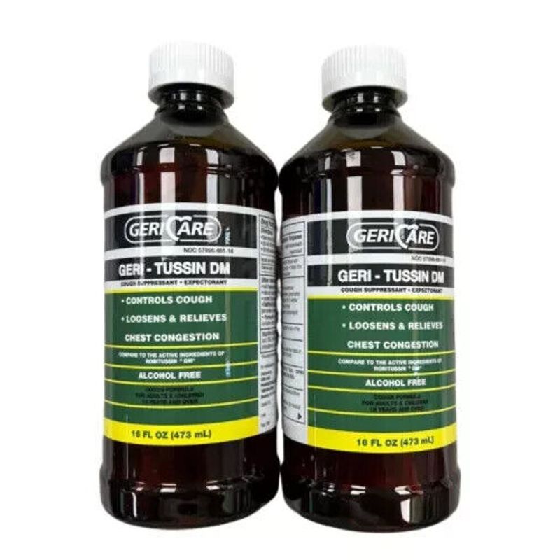 Chest Congestion DM Syrup Geri-Tussin DM Cough & Congestion 16oz ( 2 ...