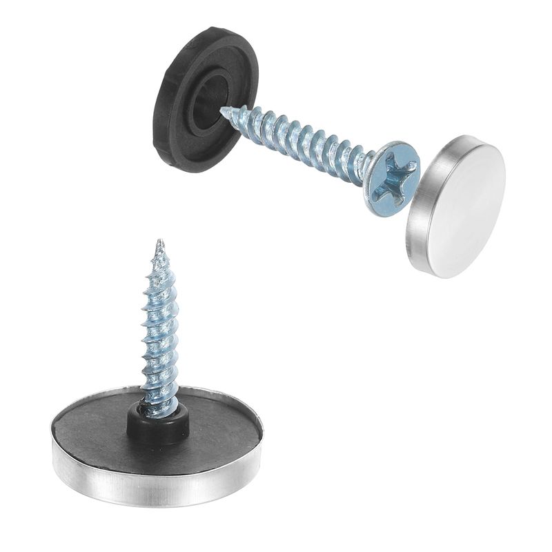 sourcing map 36pcs Screw Covers Caps, 20mm Dia Stainless Steel Mirror ...
