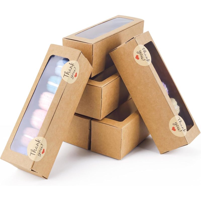 NPLUX 36 Pack Macaron Boxes for 5-7 Macarons Container Packaging ...