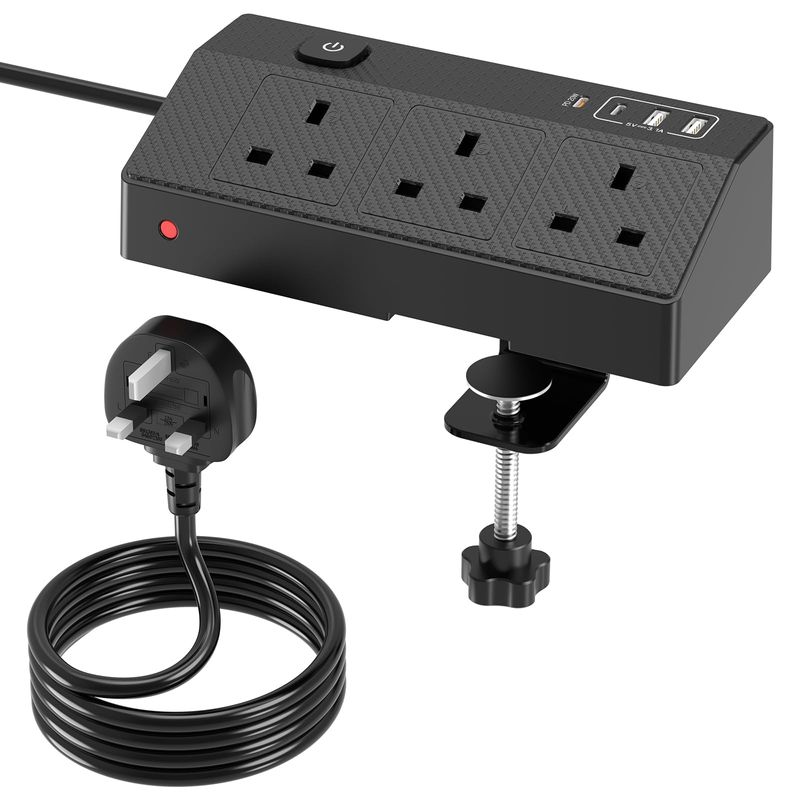 Desk Extension Lead 1.8M, Black HAFINO PD 20W Fast Charging Power ...