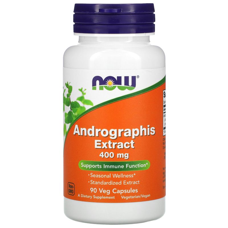 Now Foods Andrographis Extract 400 mg 90 Veg Capsules GMP Quality ...