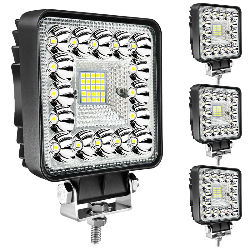 LED Tractor Work Lights MUVKQC 4 Inch 123W 12000lm Square Light Bar 12V ...