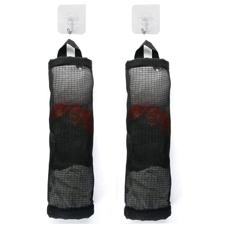 Hanging Folding Mesh Garbage Bag Organizer Trash Bags Holder Recycling ...