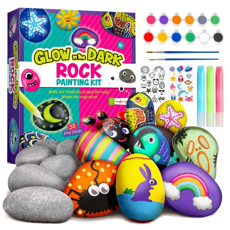 Rock Painitng Kit - Arts and Crafts for Kids - Paint Your Own Rock Sets ...