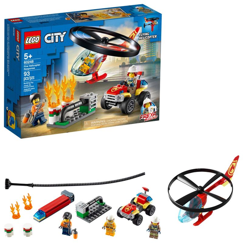 LEGO City Fire Helicopter Response 60248 Firefighter Toy, Fun Building ...