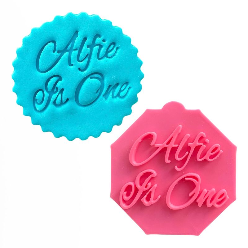 Personalised Birthday Name and Age Fondant Stamp Debosser Cupcake Icing ...