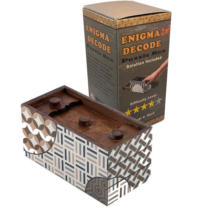 Enigma Decode Secret Puzzle Box - Money and Gift Card Holder in a Wood ...