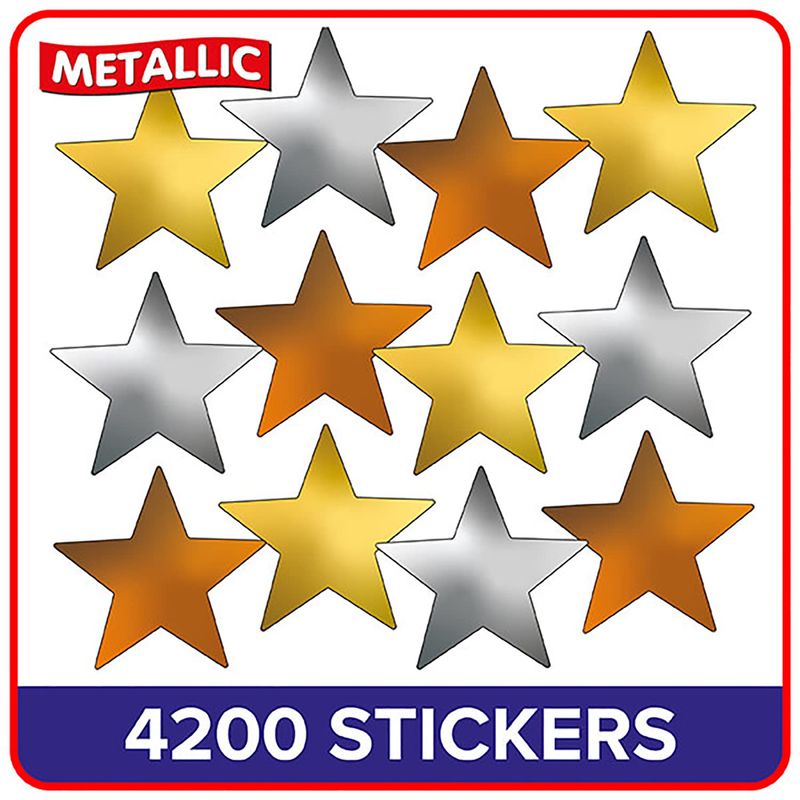 4200 Metallic Shiny Gold Silver And Bronze Stars Motivational Childrens ...