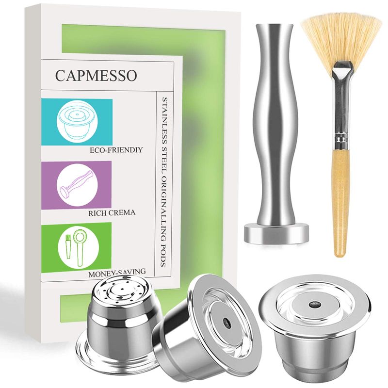 CAPMESSO Reusable Coffee Capsules Refillable Originalline Pod Stainless ...
