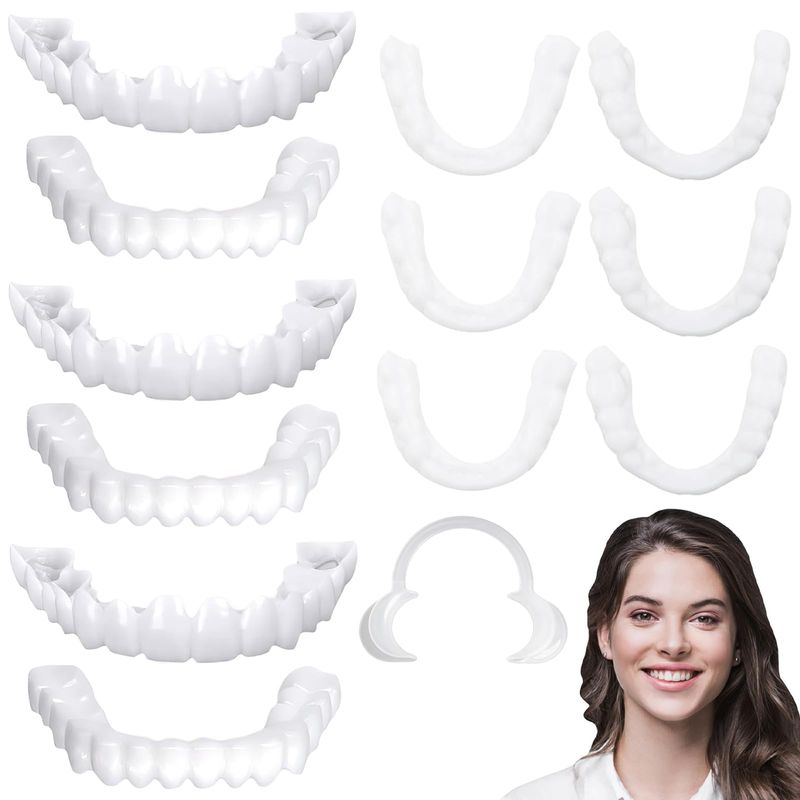 6 Pairs False Teeth,Clip in Veneers Teeth,Instant Veneers Dentures,Snap ... 6 Pairs False Teeth,Clip in Veneers Teeth,Instant Veneers Dentures,Snap ...