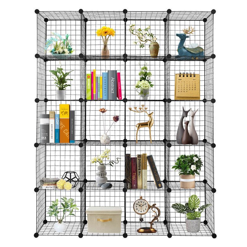 20 Cube Interlocking DIY Bookcase Display Cabinet Organiser Shoe ...