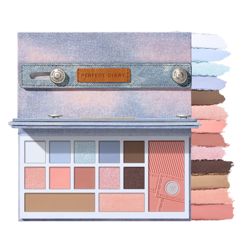 PERFECT DIARY Denim Eye Shadow Designer Eyes & Cheek Palette (02 Cool ...