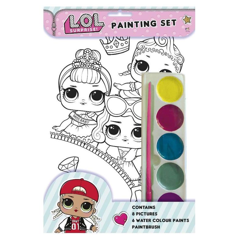 LOL Surprise Painting Set With Brush Paints & 8 Pictures To Paint ...