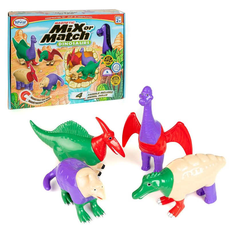 POPULAR PLAYTHINGS Magnetic Mix or Match Dinosaurs Toy Play Set, 12 ...