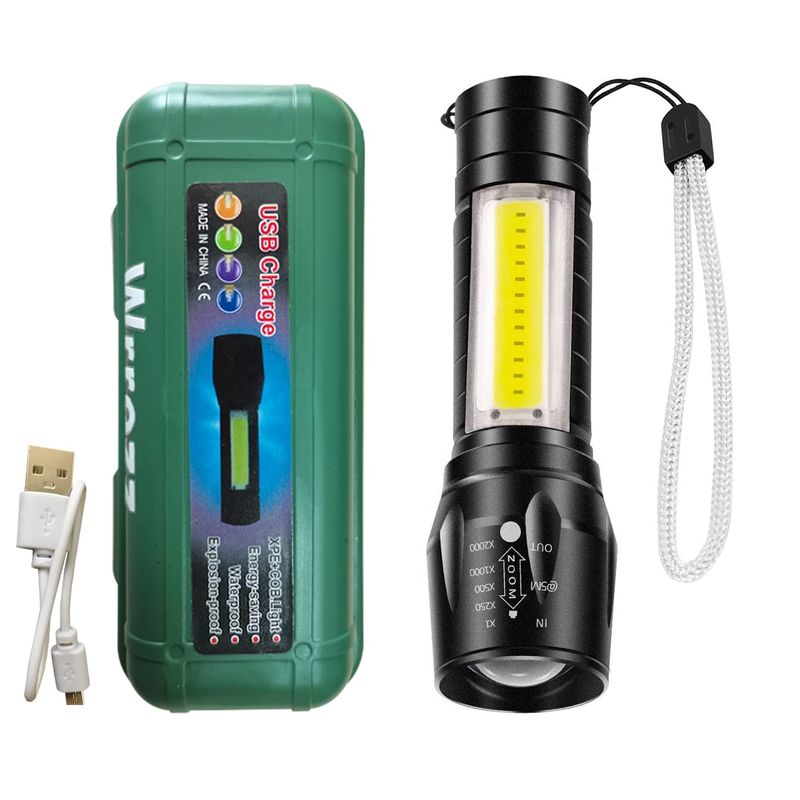Wrrozz Led Flashlight Rechargeable USB Mini Torch Light, Ultra ...