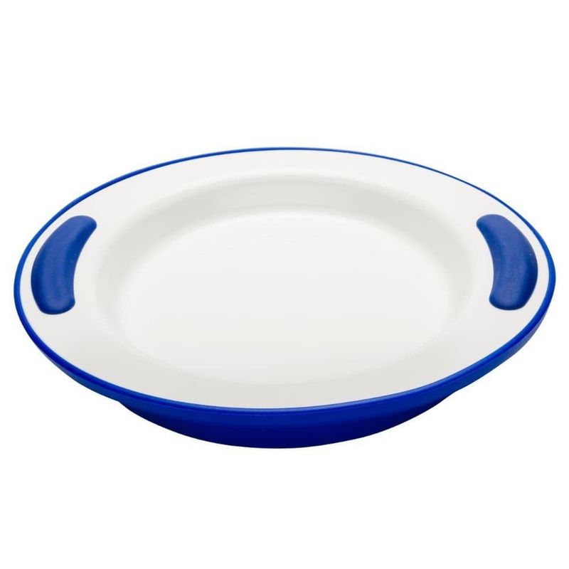 NRS Healthcare Blue/ White Soft Grip Keep Warm Thermo Plate - EveryMarket