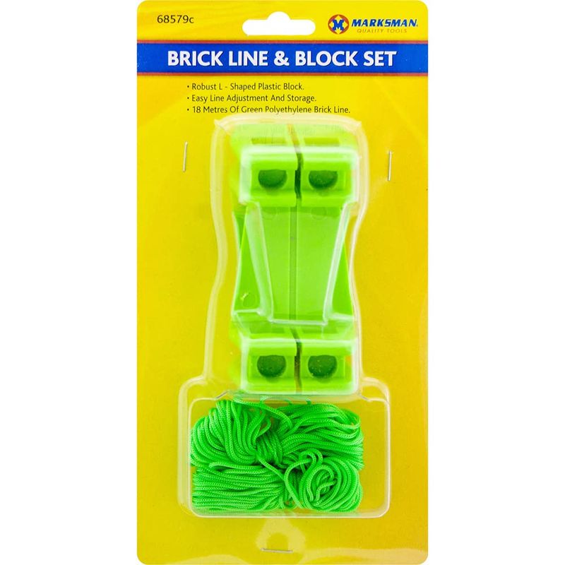 NEW 18M BRICK LINE & BLOCK SET BRICK LAYING BUILDERS DIY HAND TOOL ...