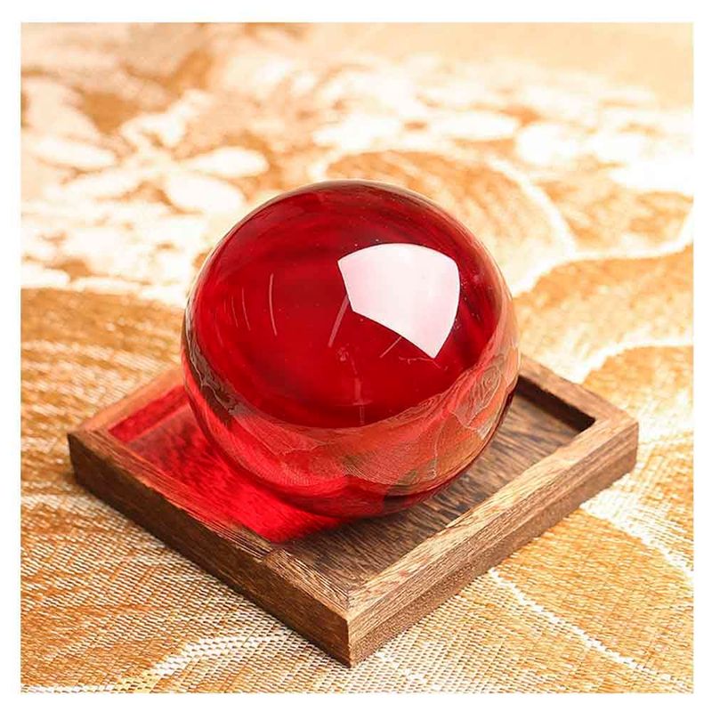 Crystal Ball, 2.4 inches (60 mm), K9 Ball, Artificial Crystal Ball, Red ...