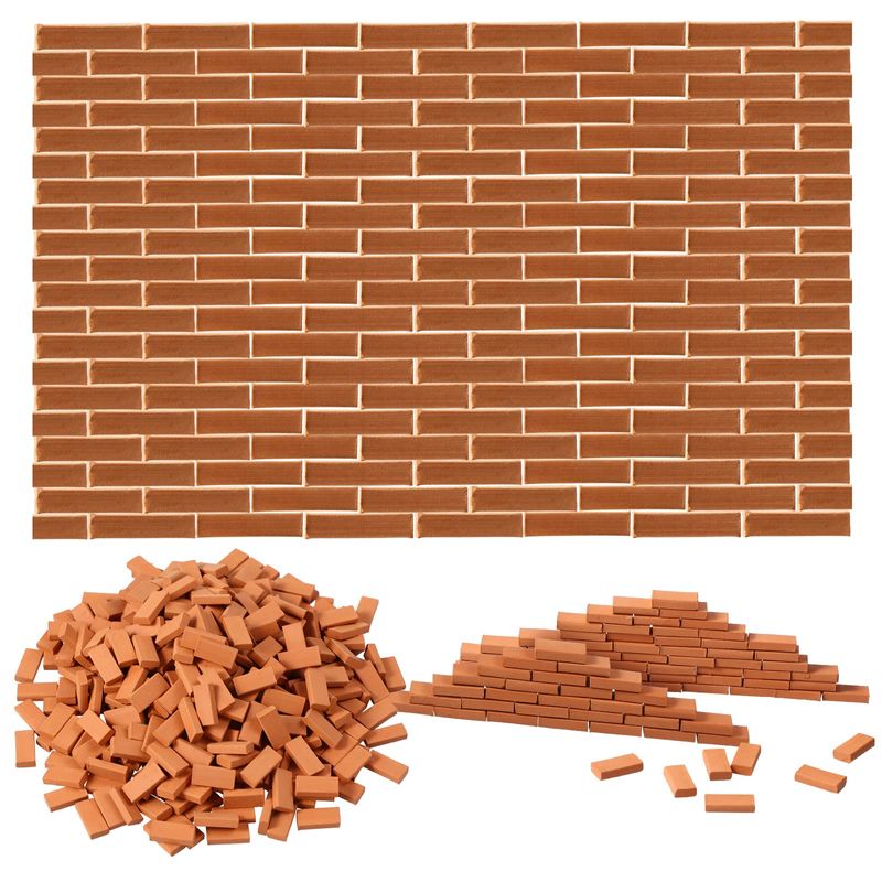 Civaner 350 Pcs Mini Bricks Tiny Bricks for Landscaping Red Miniature ...