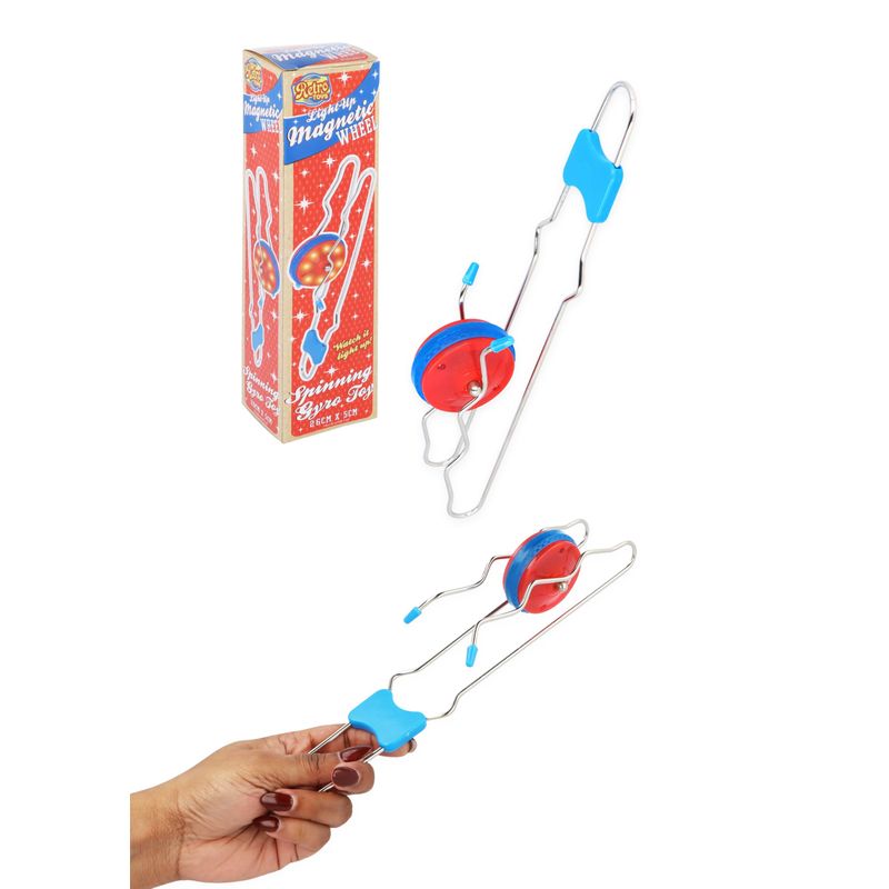 Henbrandt 2 x Children’s Light Up Magnetic Wheel Spinning Gyro Toy ...