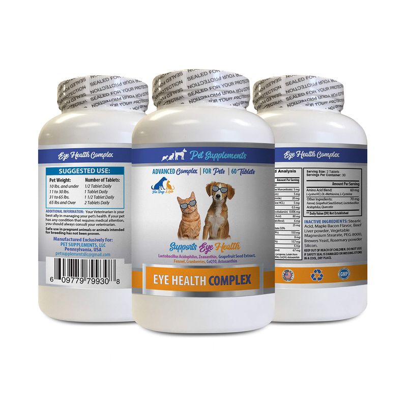 Dog Eye Vitamins - PET Eye Health Complex - Dogs and Cats - Supports ...