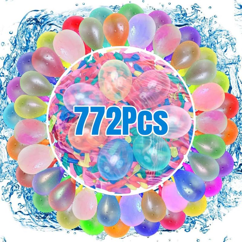 Water Balloons, 722Pcs Rapid Fill Water Balloons Self Closing Water ...