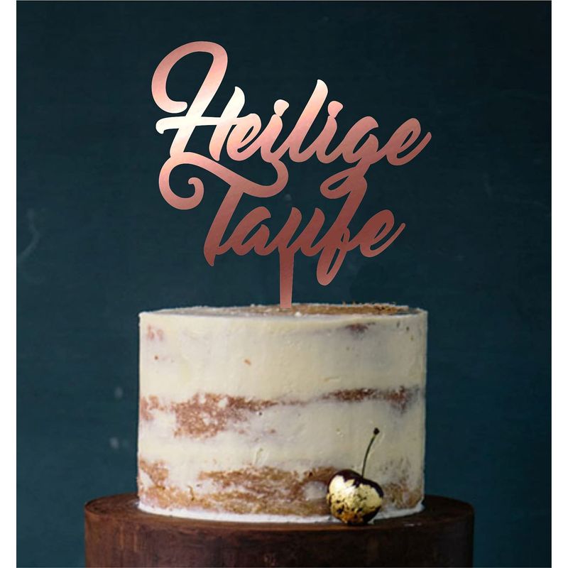 Manschin-Laserdesign Cake Topper Acrylic/Wood for Holy Christening ...