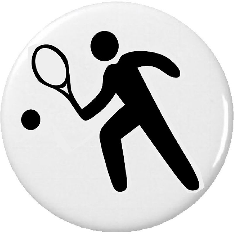 Tennis Squash Player Symbol Sign 2.25" Bottle Opener w/Keyring Black ...
