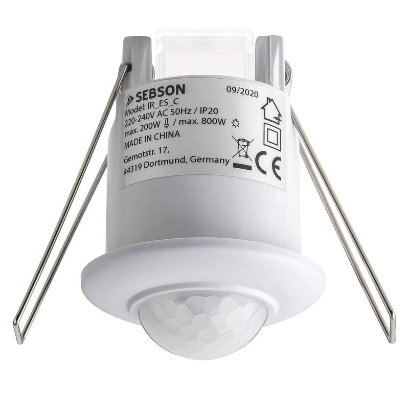 SEBSON 2x PIR Sensor Ceiling Indoor 360°, Flush mounted, Recessed ...
