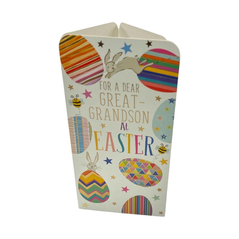 Easter Money Wallet Card for Great-Grandson, Colourful Eggs Design ...