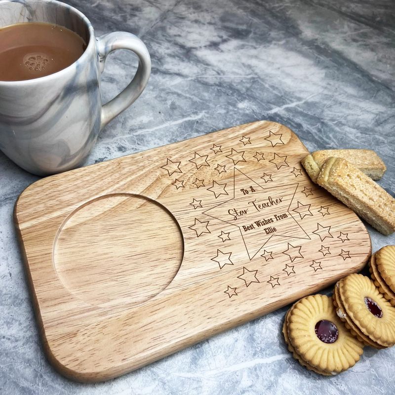 Fingerprint Designs Stars Border to A Star Teacher Personalised Tea ...