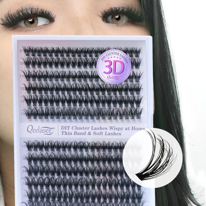 3D Effect Qeelasee 40d Lash Clusters D Curl Eyelash Extensions Wispy ...