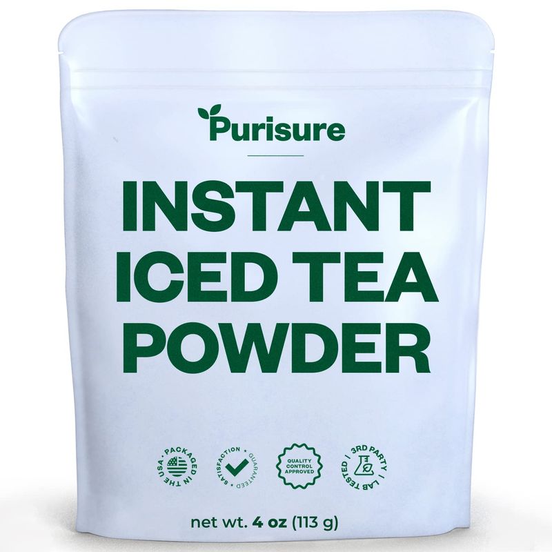 Purisure Unsweetened Iced Tea Powder, Instant Black Tea Powder, Real ...