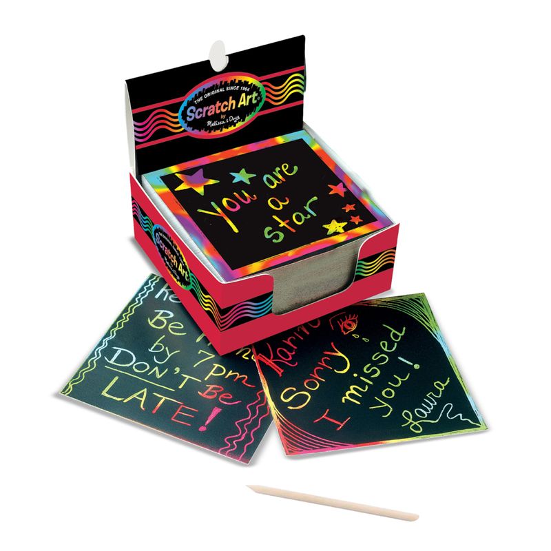 Melissa & Doug Scratch Art Rainbow Mini Notes (125) With Wooden Stylus ...