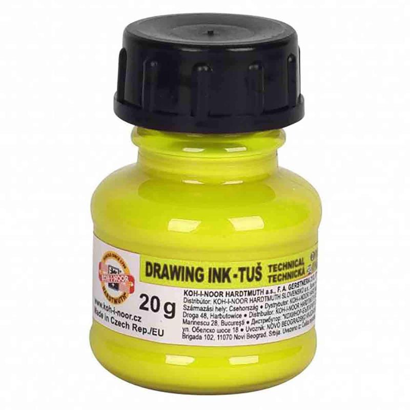 KOH-I-Noor Hardtmuth Waterproof Drawing Indian Ink 20g - Fluorescent ...