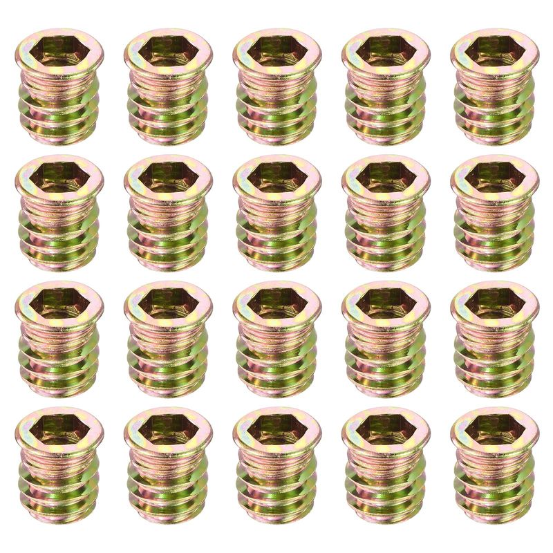sourcing map 100Pcs Threaded Inserts, M8-1.25x15 Zinc Alloy Hex Socket ...