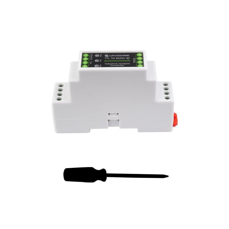 Waveshare Rail-Mount TTL To RS232 Galvanic Isolated Converter, Full-Duplex Communication ...