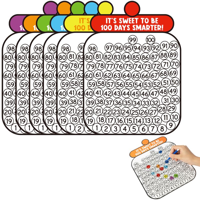 CPicdn 48Pcs 100th Days of School Craft Kit, Candy Jar Happy 100 Days ...