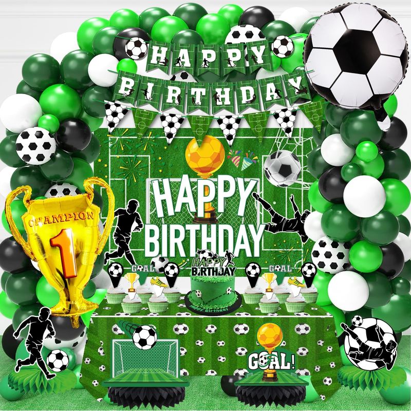 Soccer Birthday Party Decorations, 120Pcs Soccer Birthday Party ...