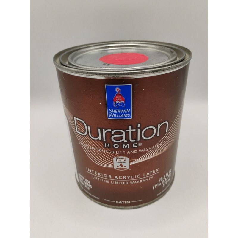1 Qt Sherwin Williams Duration Interior Satin Color 6868 Real Red ...
