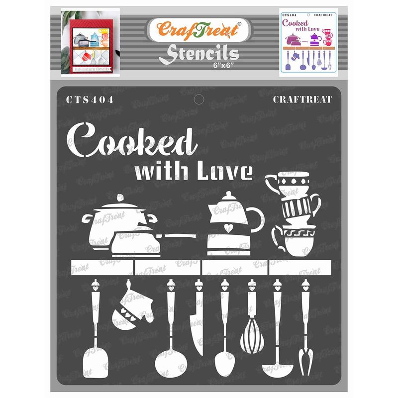 CrafTreat Reusable Kitchen Stencils for Painting on Wood, Canvas, Paper ...