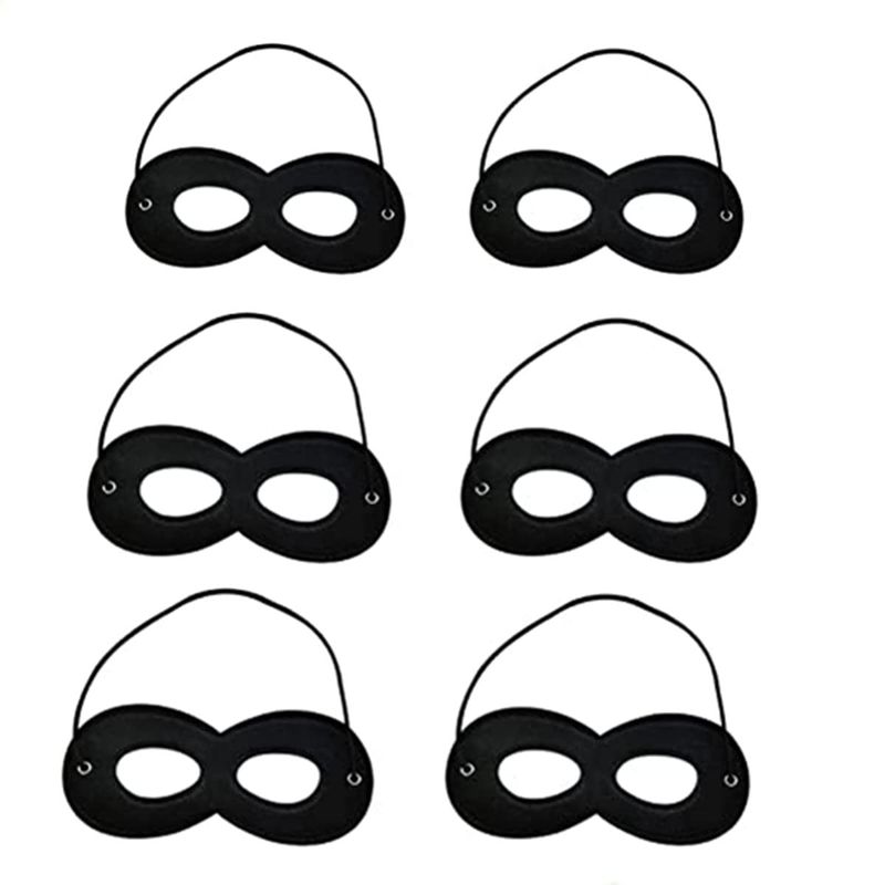 AISIBO Black Superhero Felt Eye Masks, 6PCS Adjustable Elastic Rope ...
