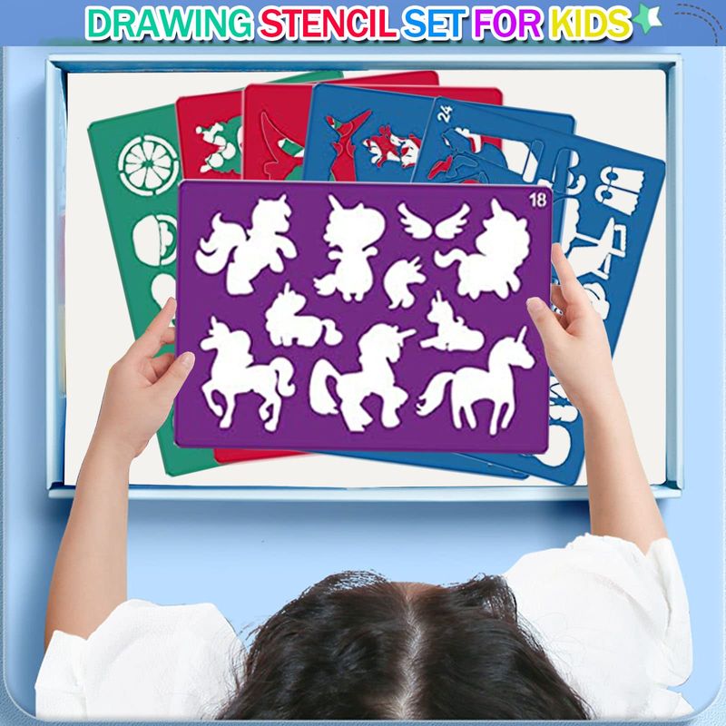30 Pieces Drawing Stencils Set for Kids, Plastic Drawing Painting ...