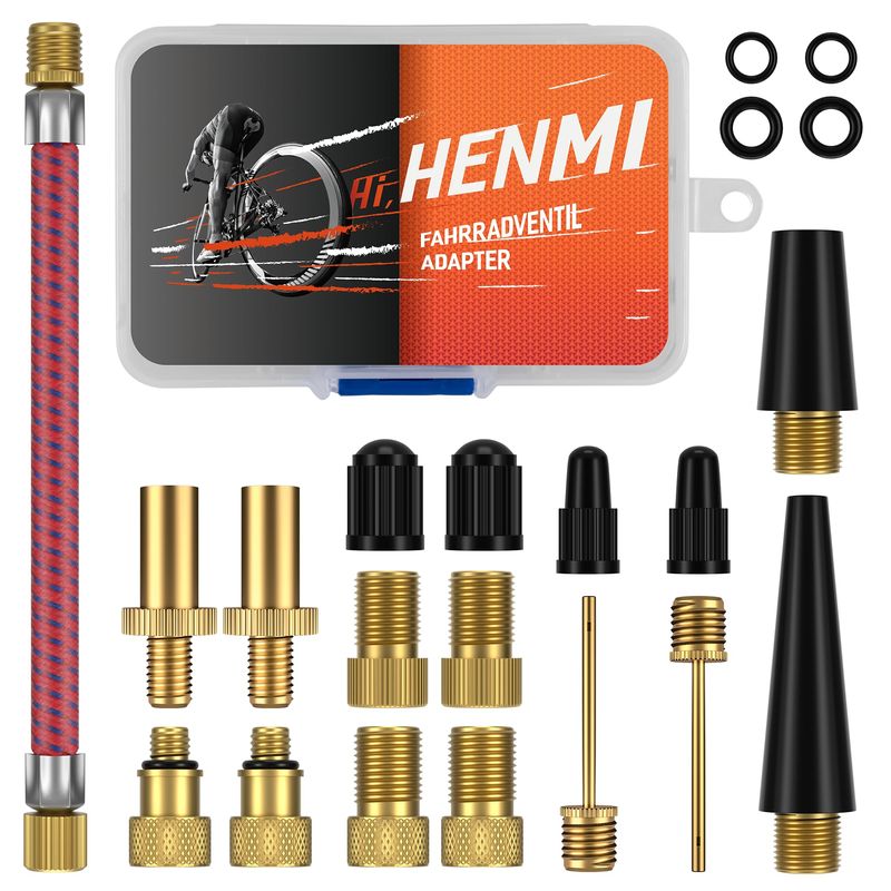 HENMI Bicycle Valve Adapter Set, All Valve Adapters Bicycle, Car Valve ...