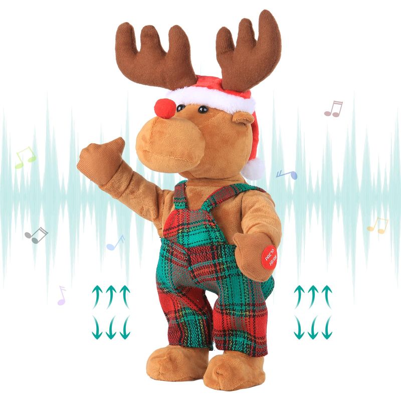 SdeNow Dancing Singing Rudolph Santa Red Nosed Reindeer Toy Tweaking ...