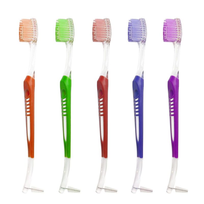Pack of 5 Double-Ended Orthodontic Toothbrush V-Trim Brush with ...