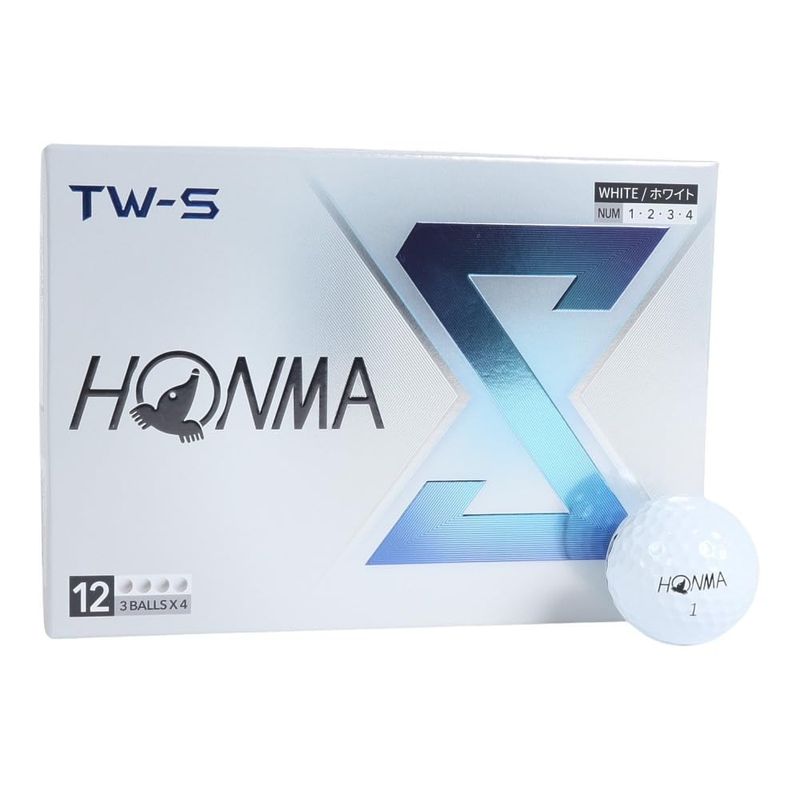 本間ゴルフ Honma Golf Ball TW-X TW-S 2024 Model 1 Dozen 12 Balls White Yellow 3 Piece Tour Spin ...