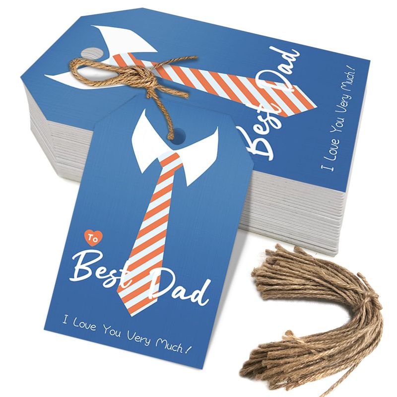 50pcs Happy Father's Day Gift Tags with String, Best Dad Favor Tags for ...