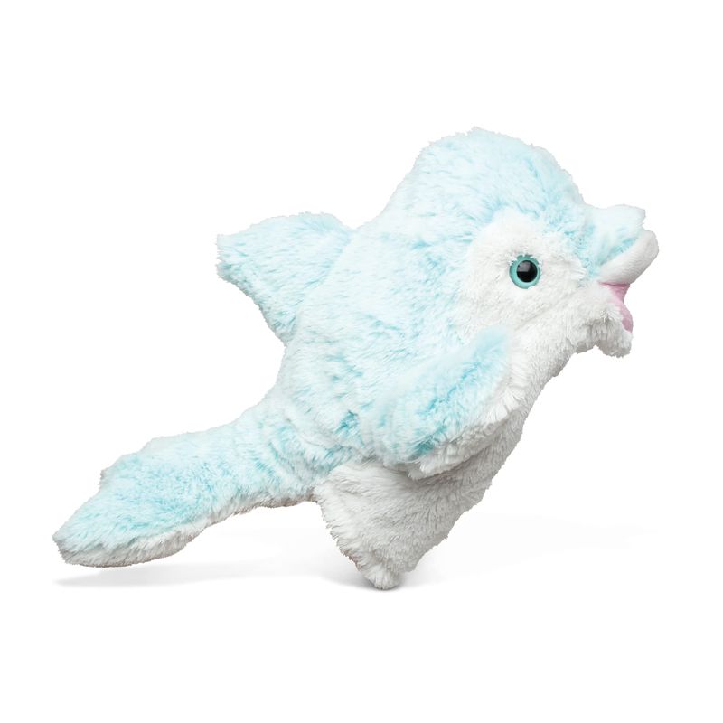DolliBu Dolphin Plush Hand Puppet for Kids - Soft Plush Stuffed Animal ...