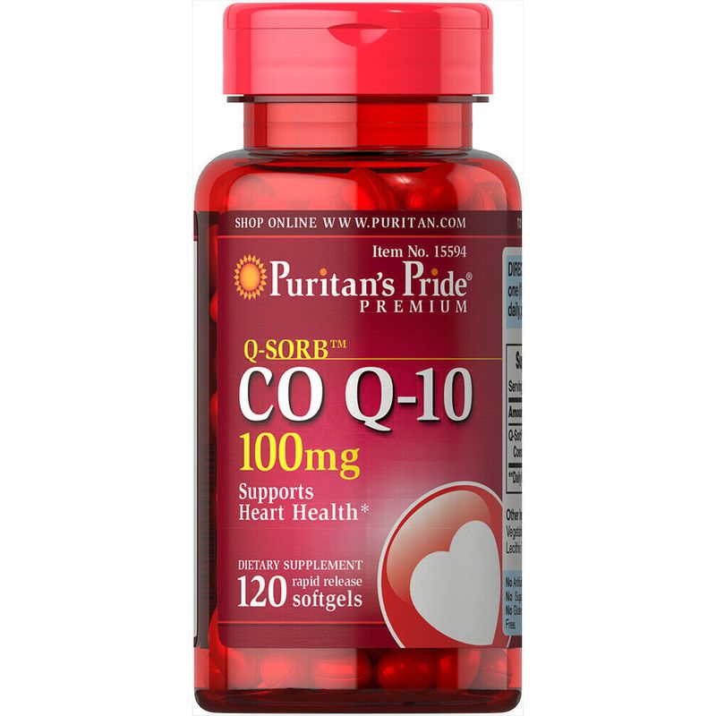 Puritan's Pride Q-SORB Co Q-10 100 mg - 120 Rapid Release Softgels ...